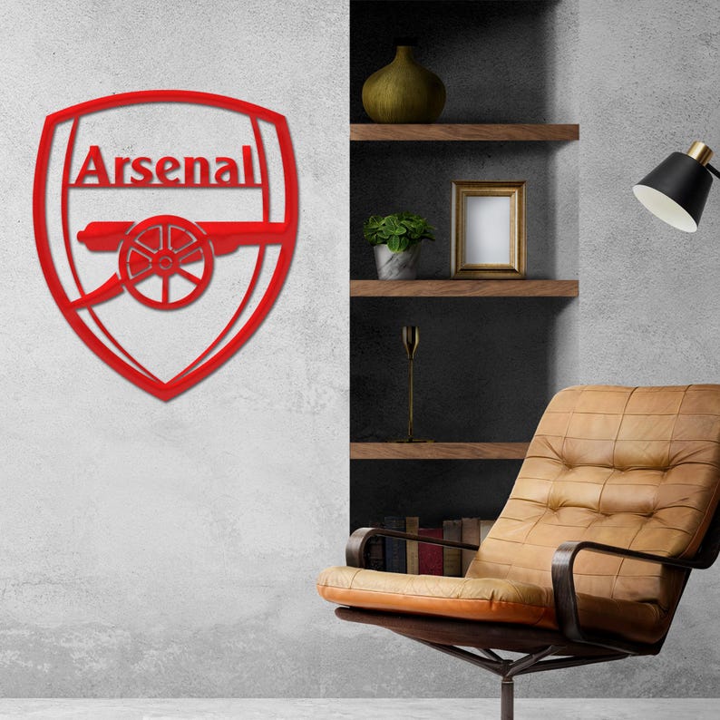 Arsenal Metal Wall Art, Cannon Shield | Football Fan Wall Decor | Gift ...