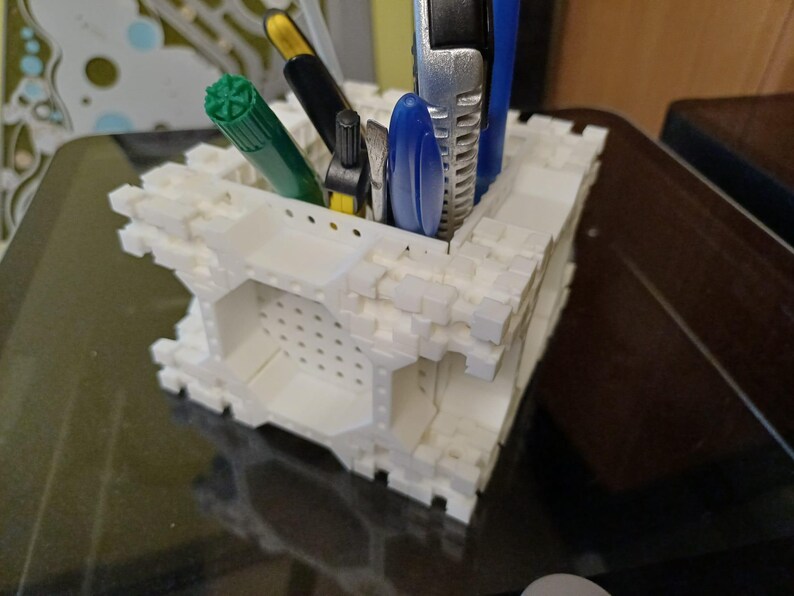 Modular Pencil Holder – CUBEEGO – 3D Printed Desk Organizer (print to ...