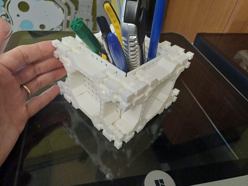 Modular Pencil Holder – CUBEEGO – 3D Printed Desk Organizer (print to ...