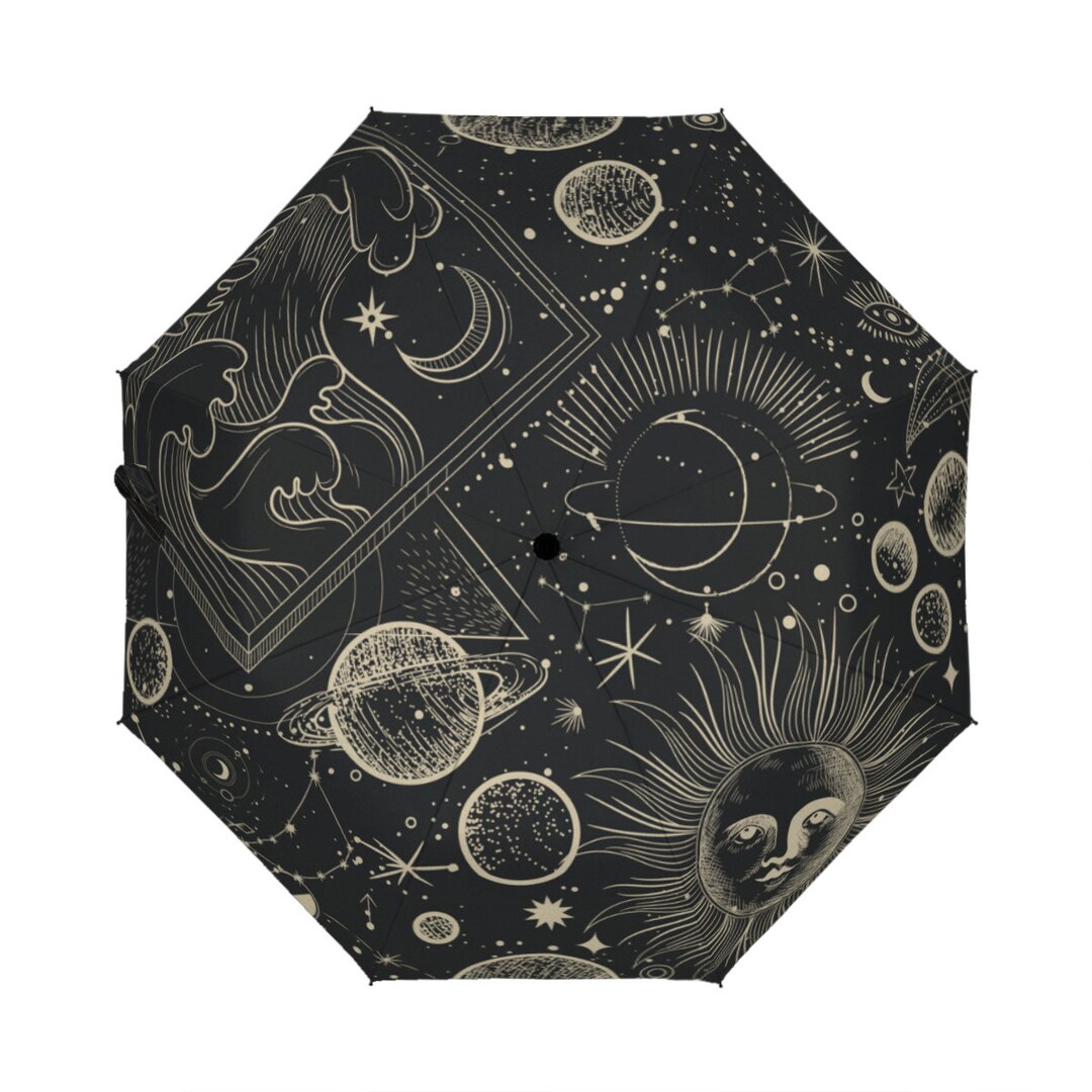 Celestial Planets Umbrella – Folding Rain Umbrella – Unique Space ...