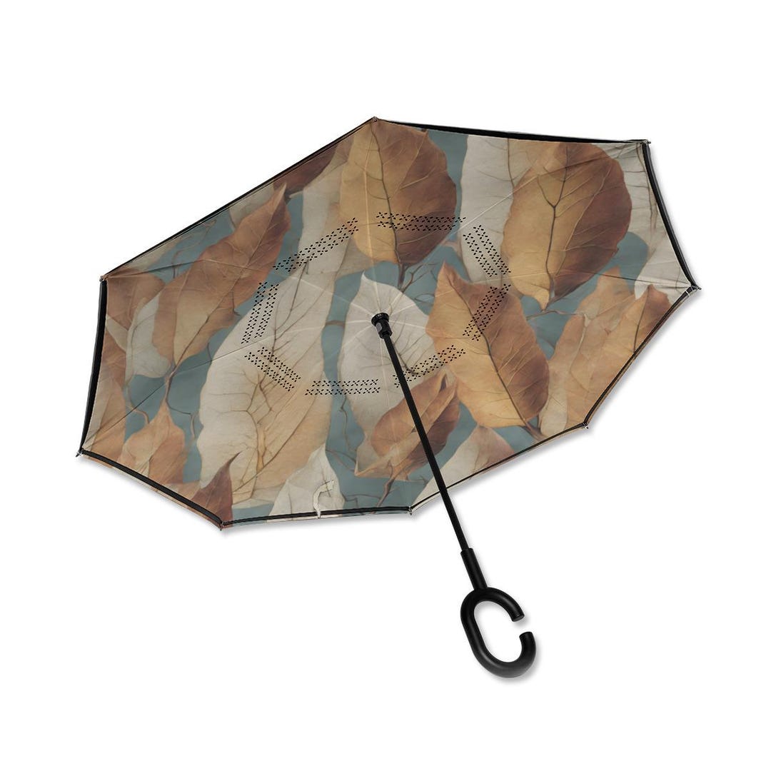 Inverted Umbrealla With Leaves Pattern, Upside Down Umbrella ...