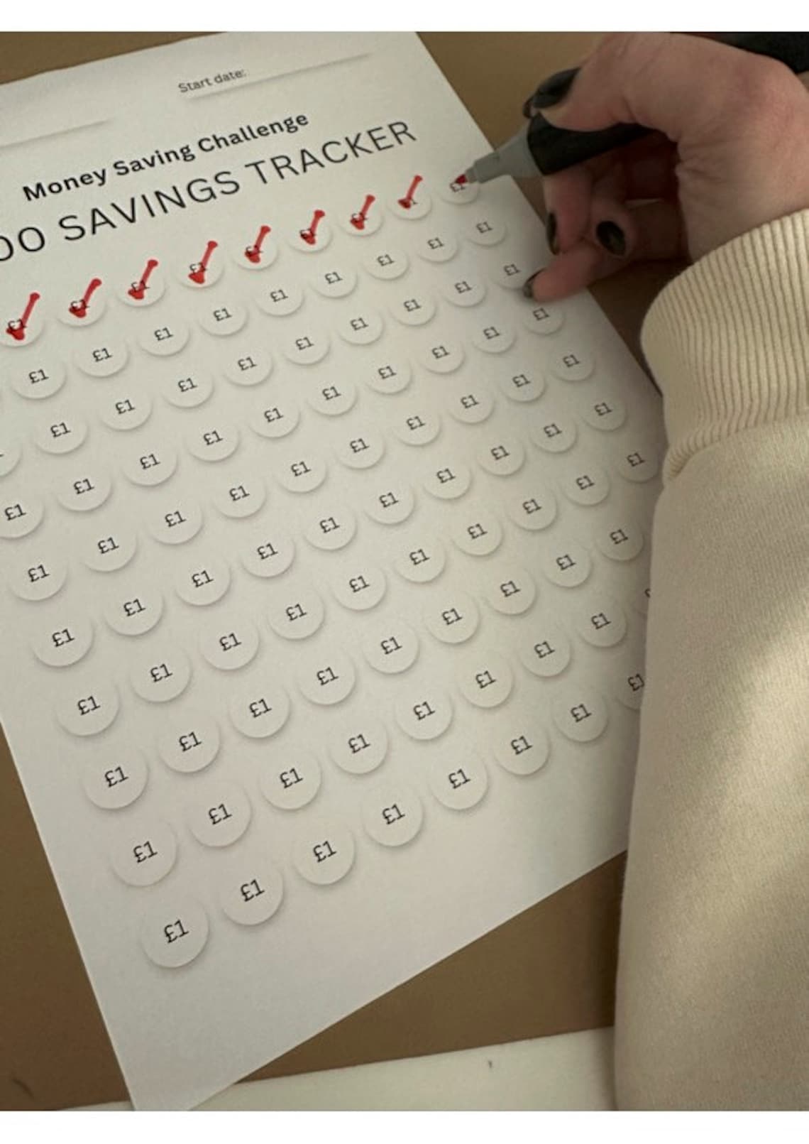 Printable 1000 Money Saving Tracker, Money Saving Challenge ...