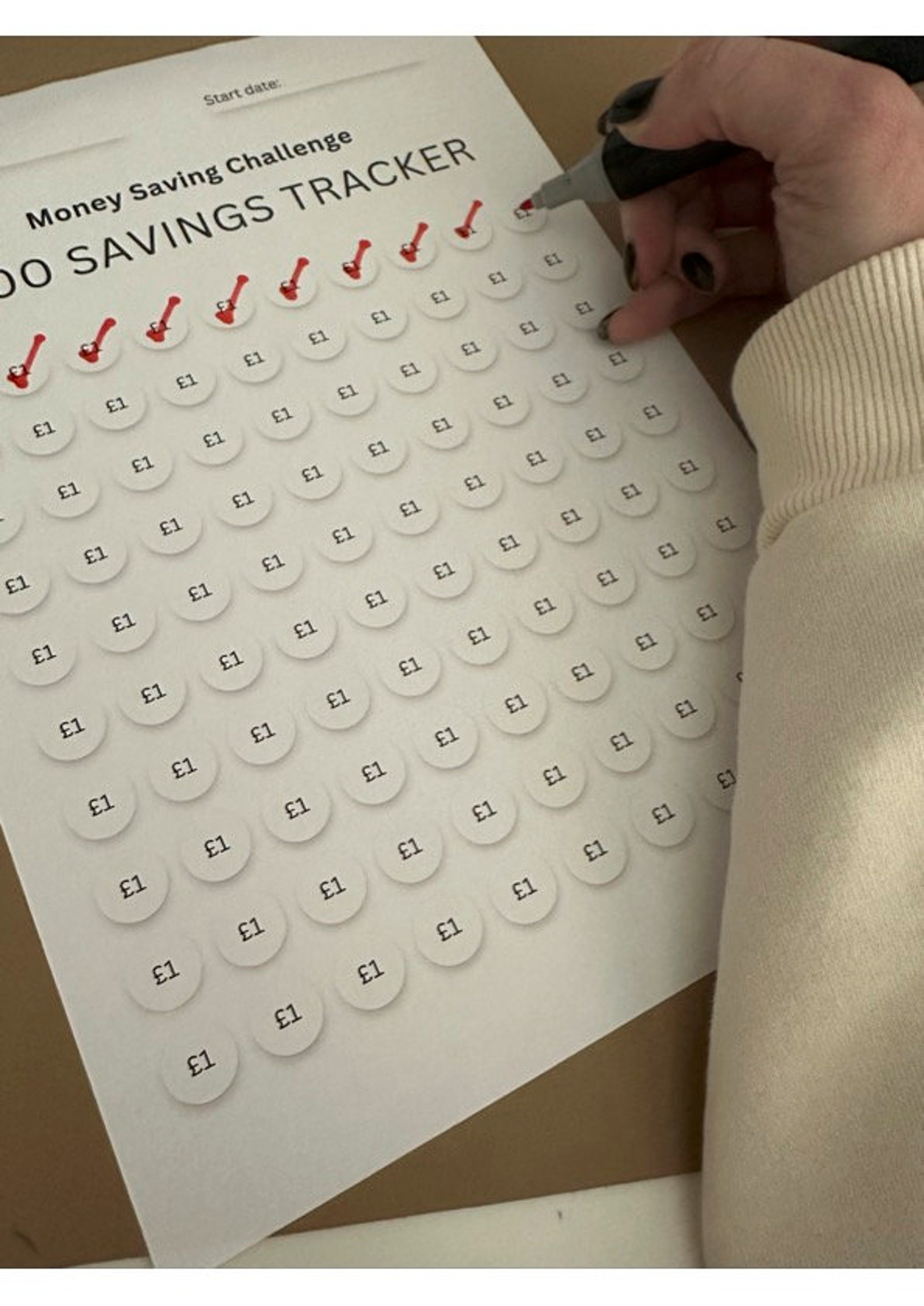 Printable 1000 Money Saving Tracker, Money Saving Challenge ...