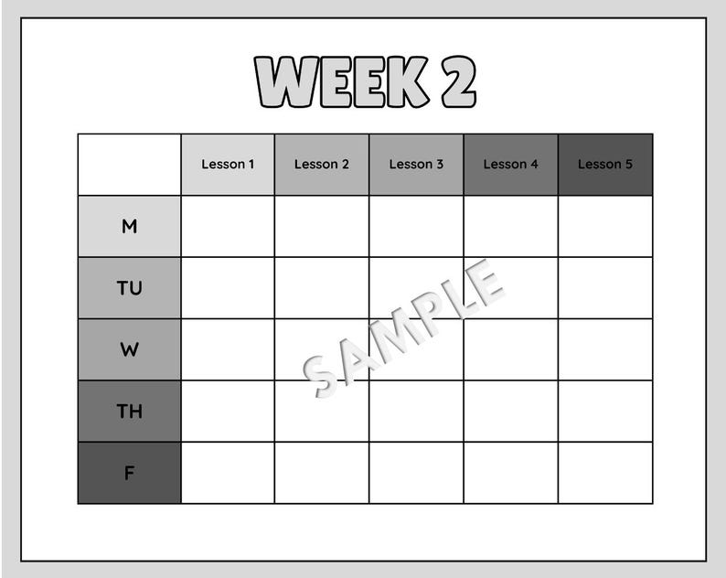 Printable Secondary School Timetable Grey - Etsy