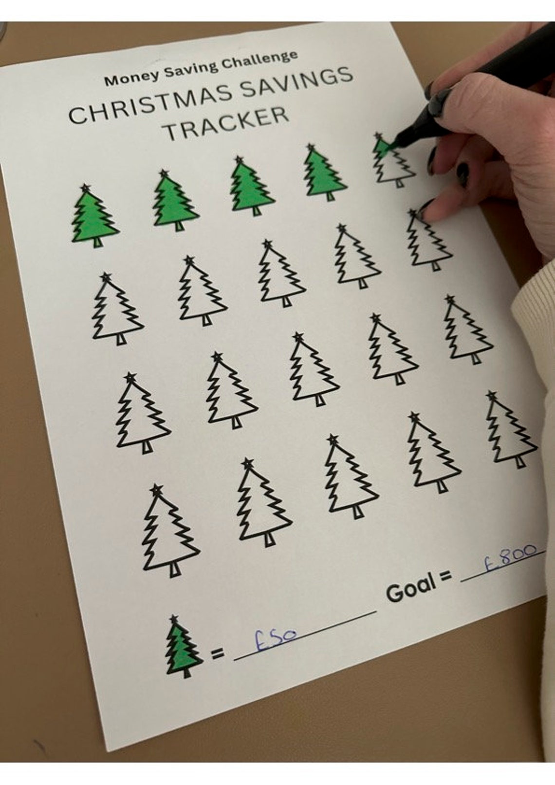 Printable Christmas Money Saving Tracker, Money Saving Challenge ...
