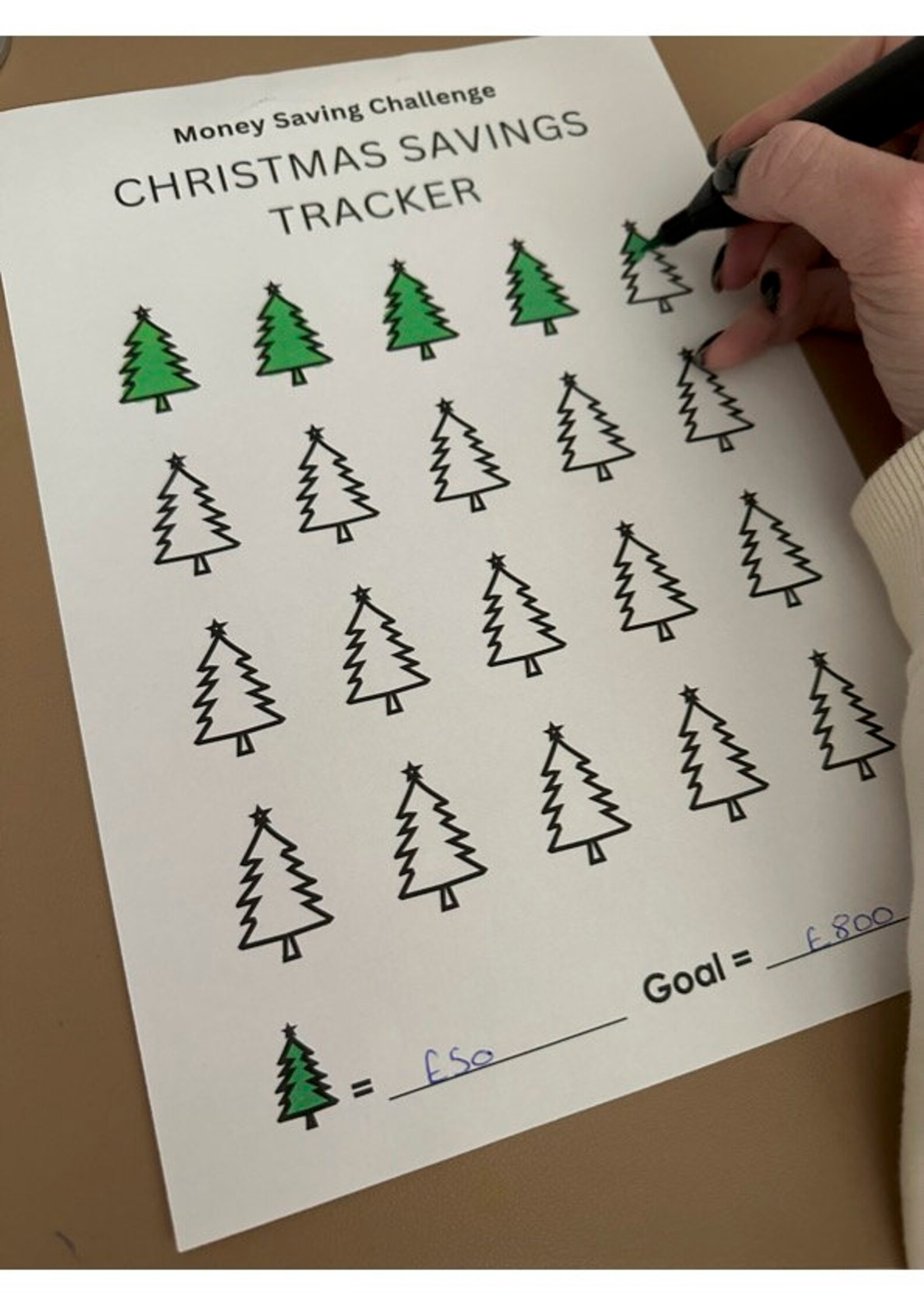 Printable Christmas Money Saving Tracker, Money Saving Challenge ...
