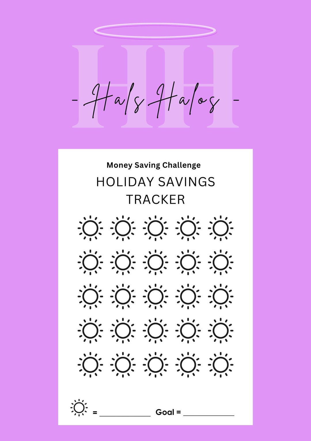 Printable Holiday Money Saving Tracker, Money Saving Challenge ...