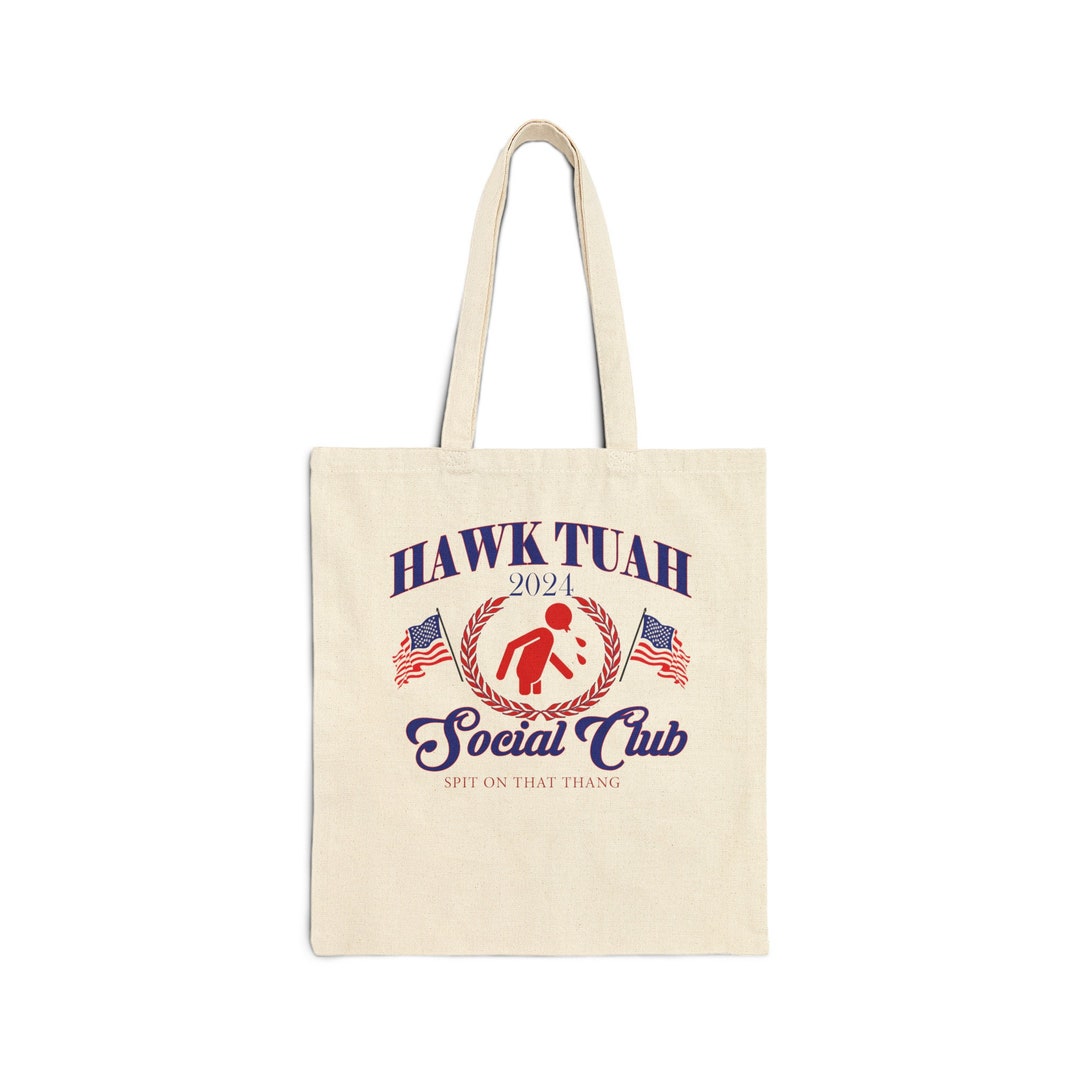 Hawk Tuah 24 Tote Bag Hawk Tuah Social Club Tiktok Viral Trendy Tote ...