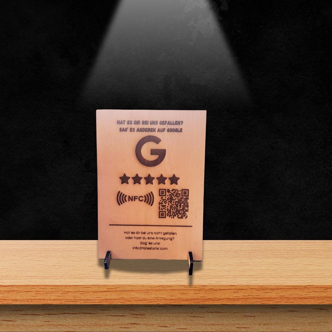 Google Review Stand With QR Code and NFC Tag - Etsy