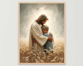 Jesus and Boy, Christian Painting, Jesus With Children Art, Jesus ...