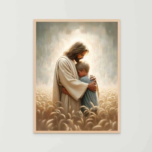 Jesus Hugging Boy, Christian Painting, Jesus With Children Art, Jesus ...