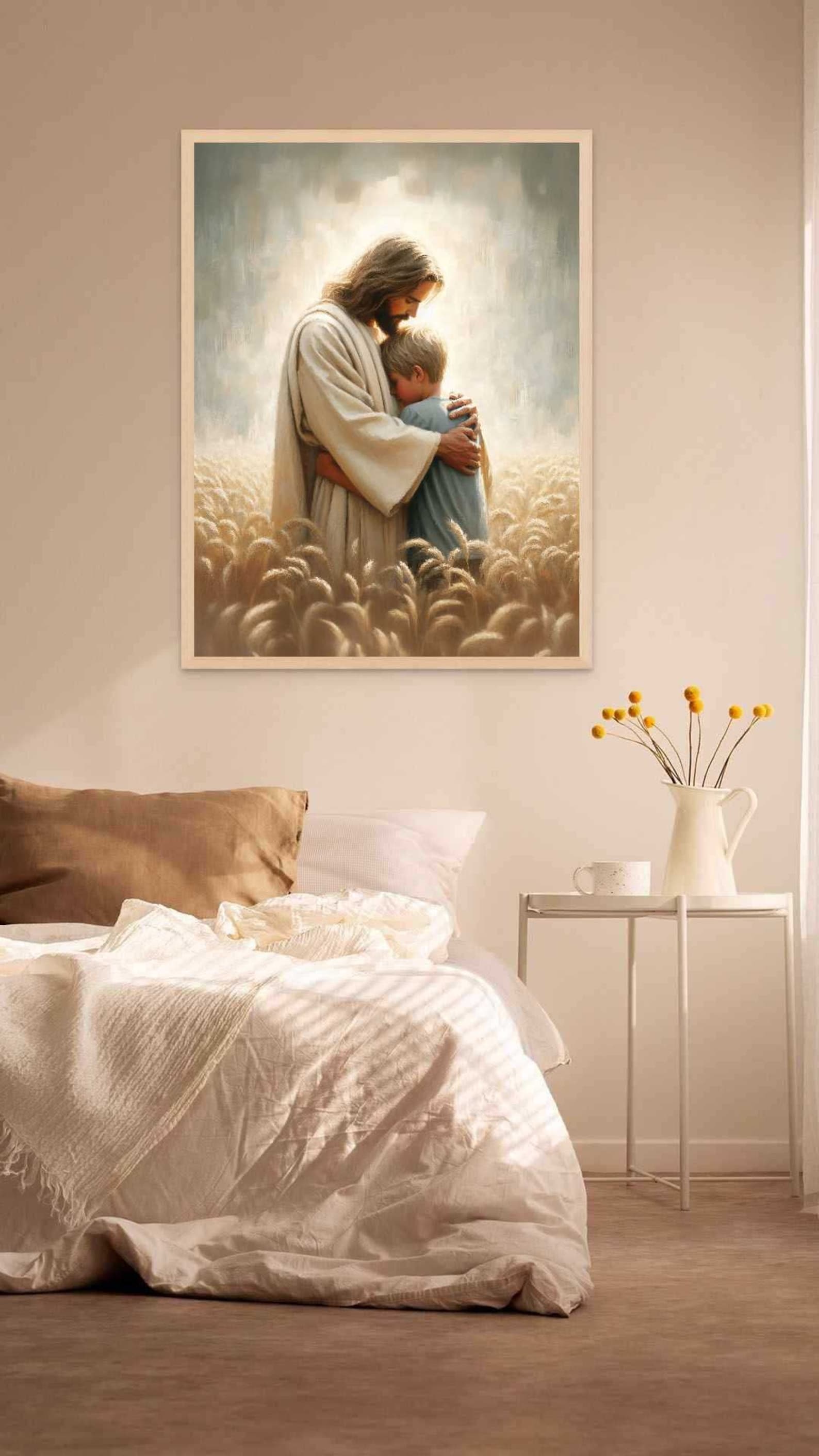 Jesus Hugging Boy, Christian Painting, Jesus With Children Art, Jesus ...