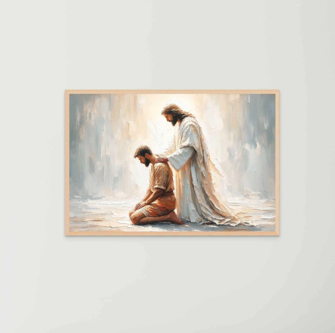 Touch of Love, Christian Art, Jesus With Man, Jesus Painting, LDS Art ...