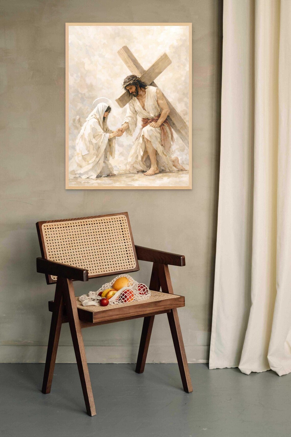 Mary Helping Jesus, Stations of the Cross, Christian Wall Art, Jesus ...