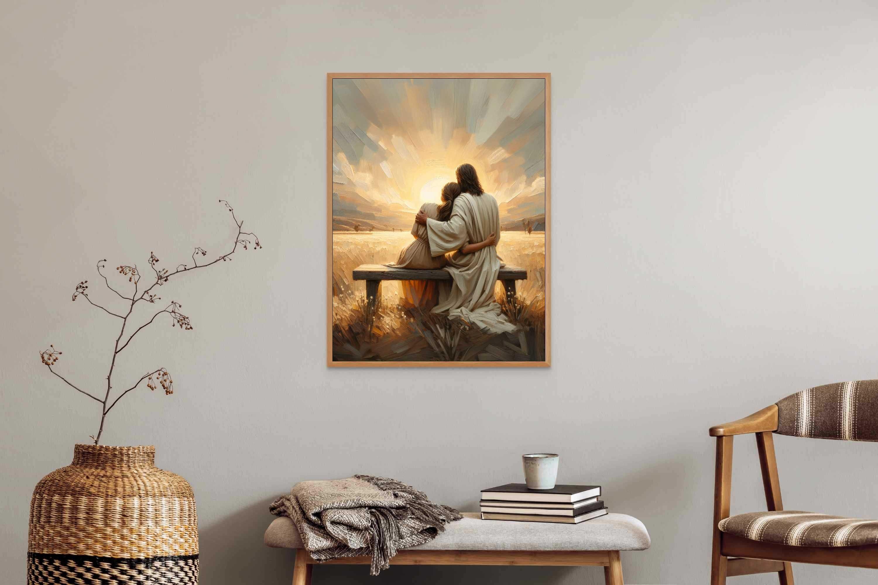 Bonding Faith, Christian Painting, Jesus and Girl, Picture of Christ ...