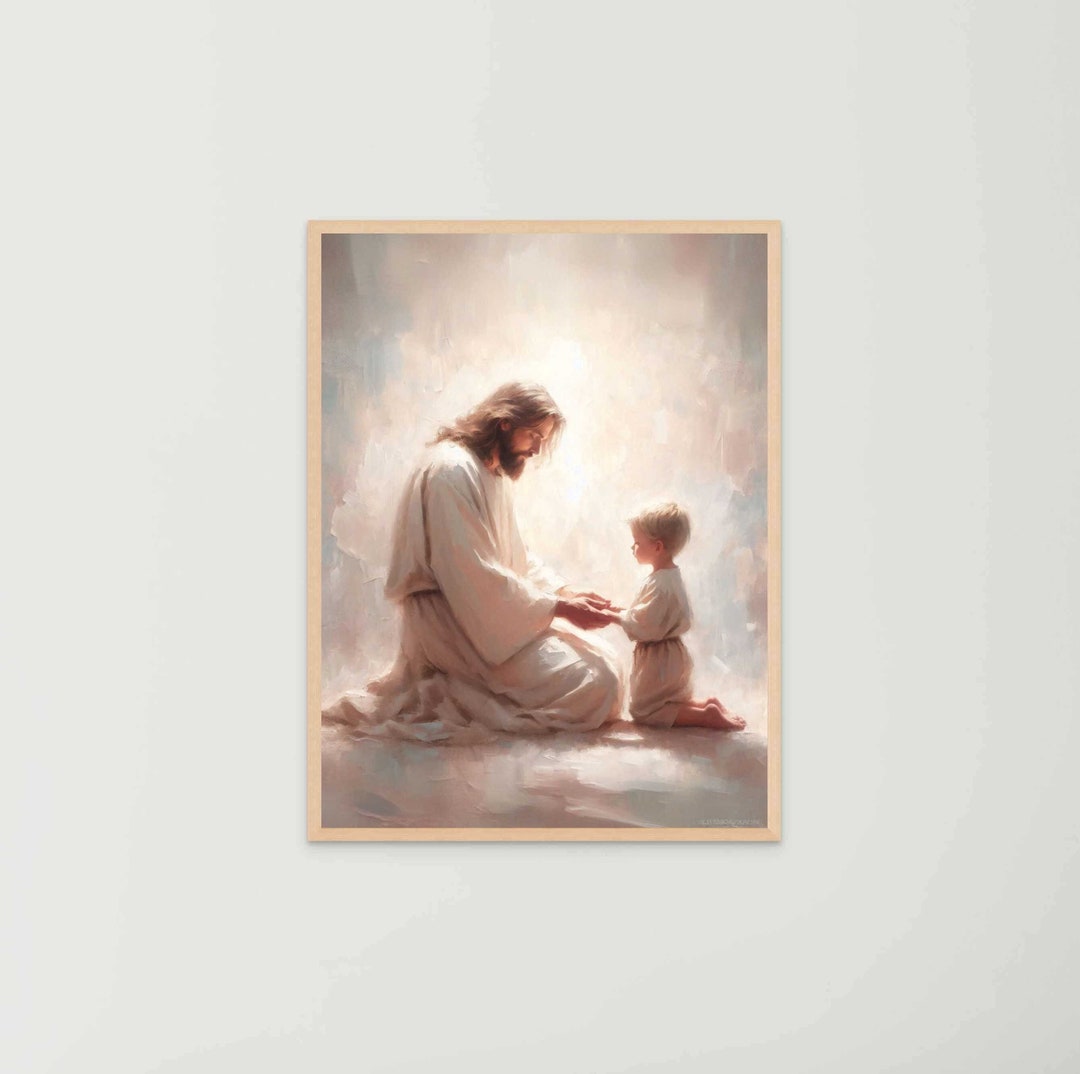A Little Prayer, Christian Art, Jesus Praying With Boy, Picture of ...