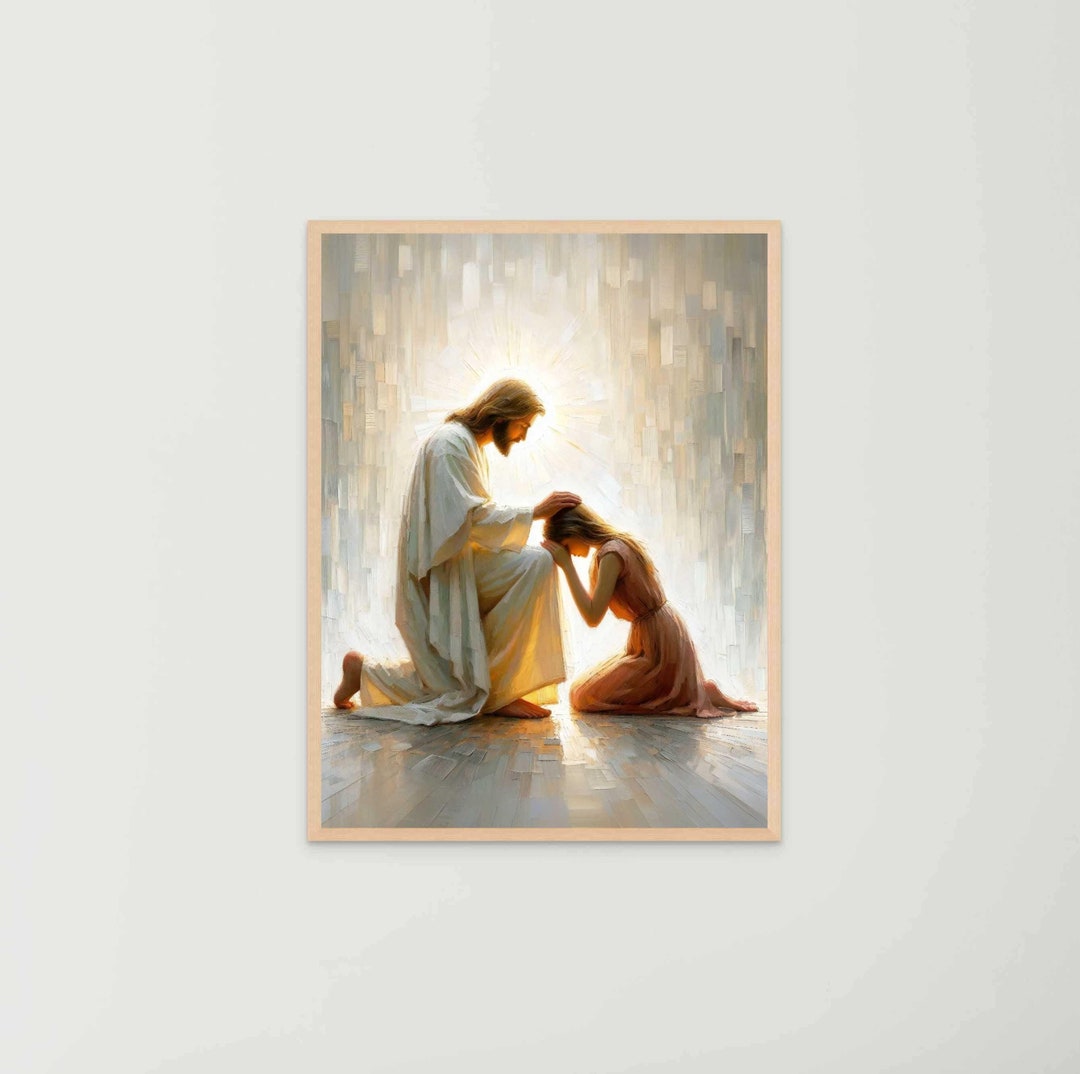 Heavenly Affection, Christian Painting, Jesus and Girl, Picture of ...