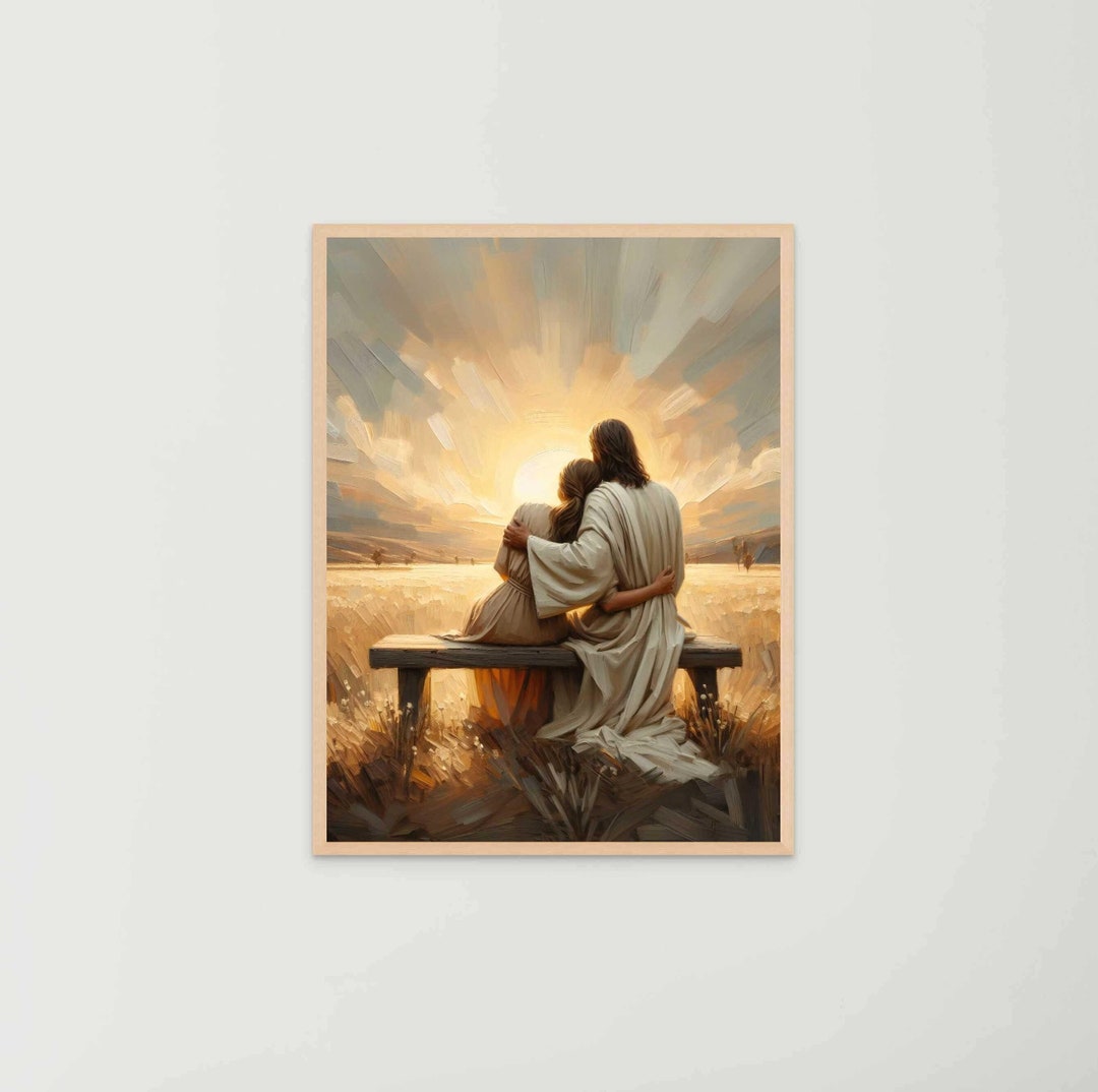 Bonding Faith, Christian Painting, Jesus and Girl, Picture of Christ ...