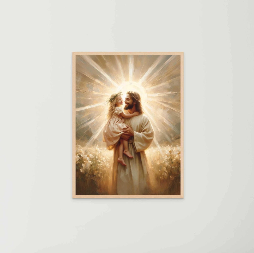 A Happy Savior, Christian Art, Jesus With Girl, Jesus Shepherd Art, LDS ...