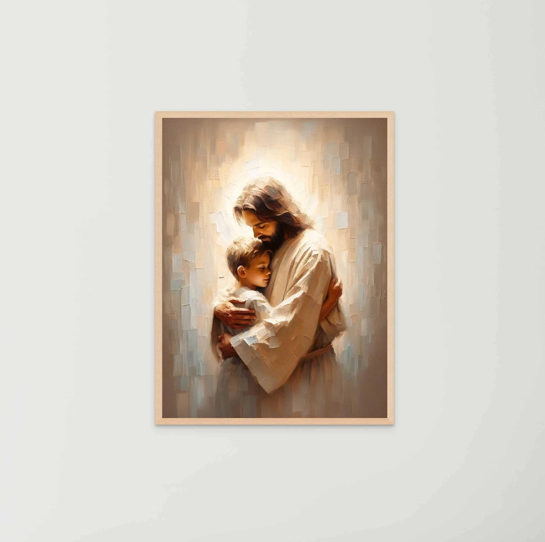 He Knows You, Christian Wall Art, Jesus With Boy, Jesus Shepherd Art ...
