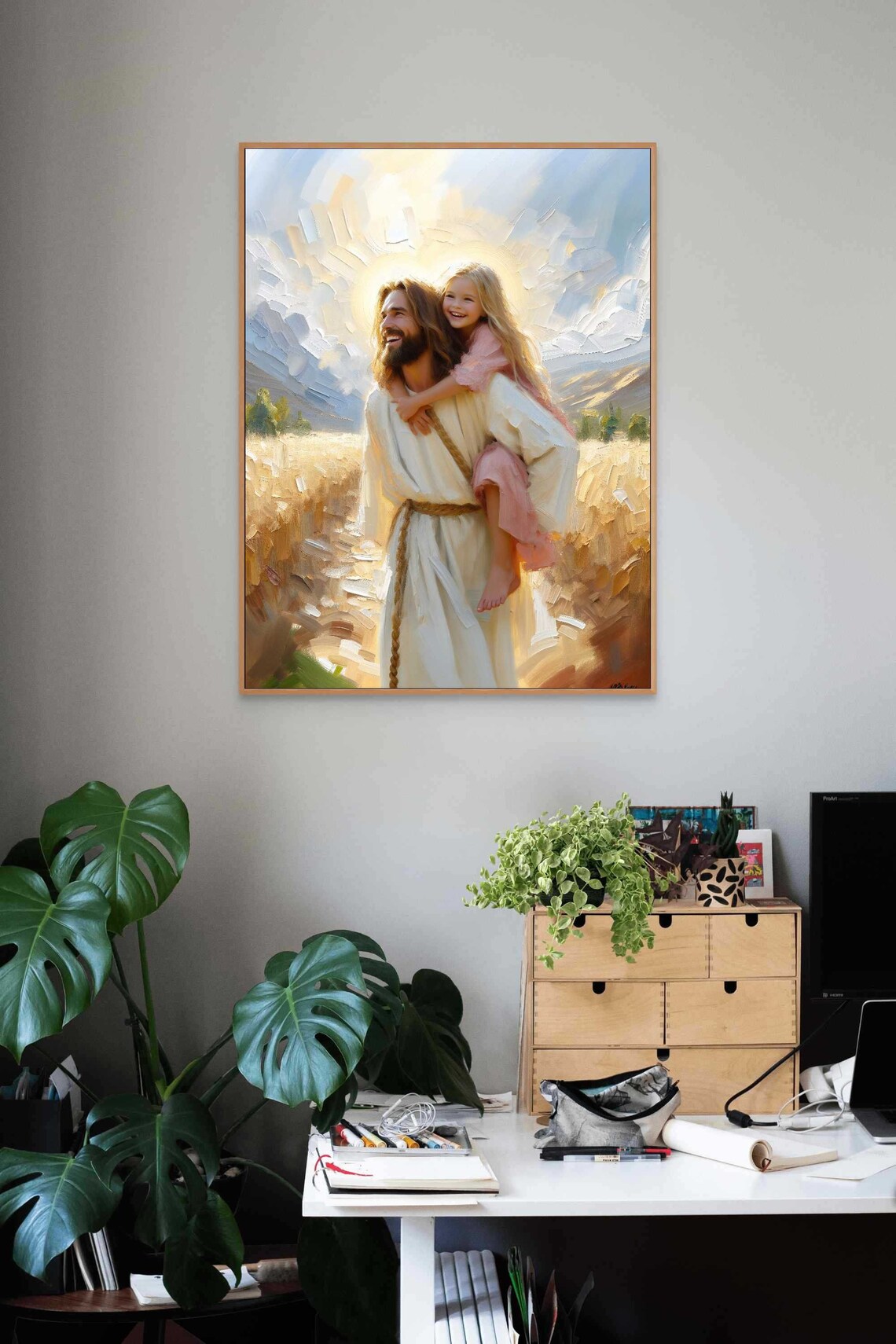Carefree Days, Christian Faith Art, Jesus and Girl Art, Jesus Wall Art ...