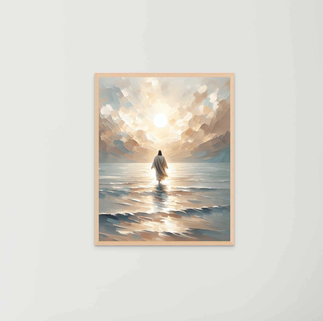 Jesus Walking on Water, Christian Wall Art, Jesus Christ Walking on ...