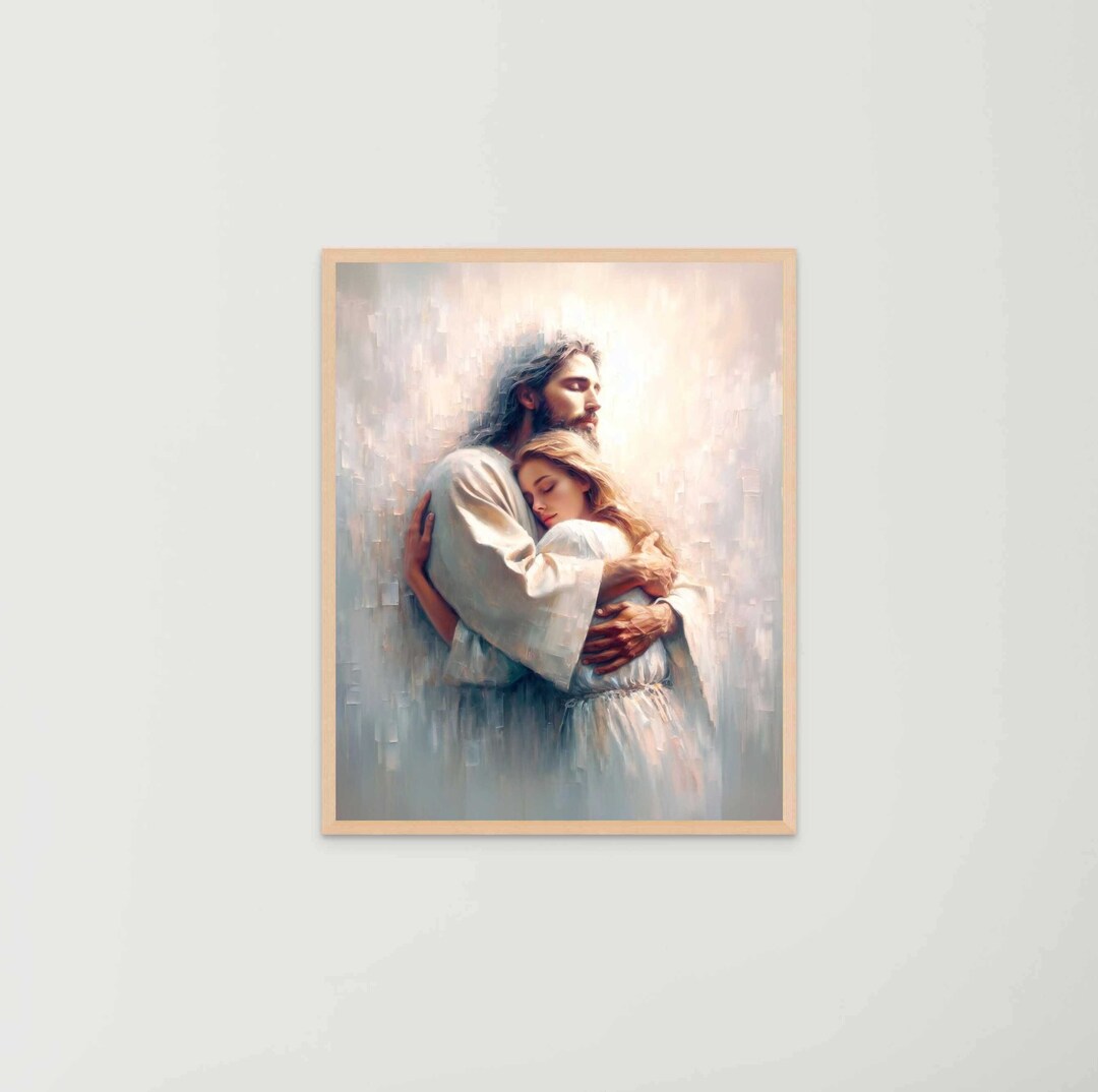 Forgiving Arms, Modern Christian Art, Jesus Loves You, Jesus Hugs Girl ...