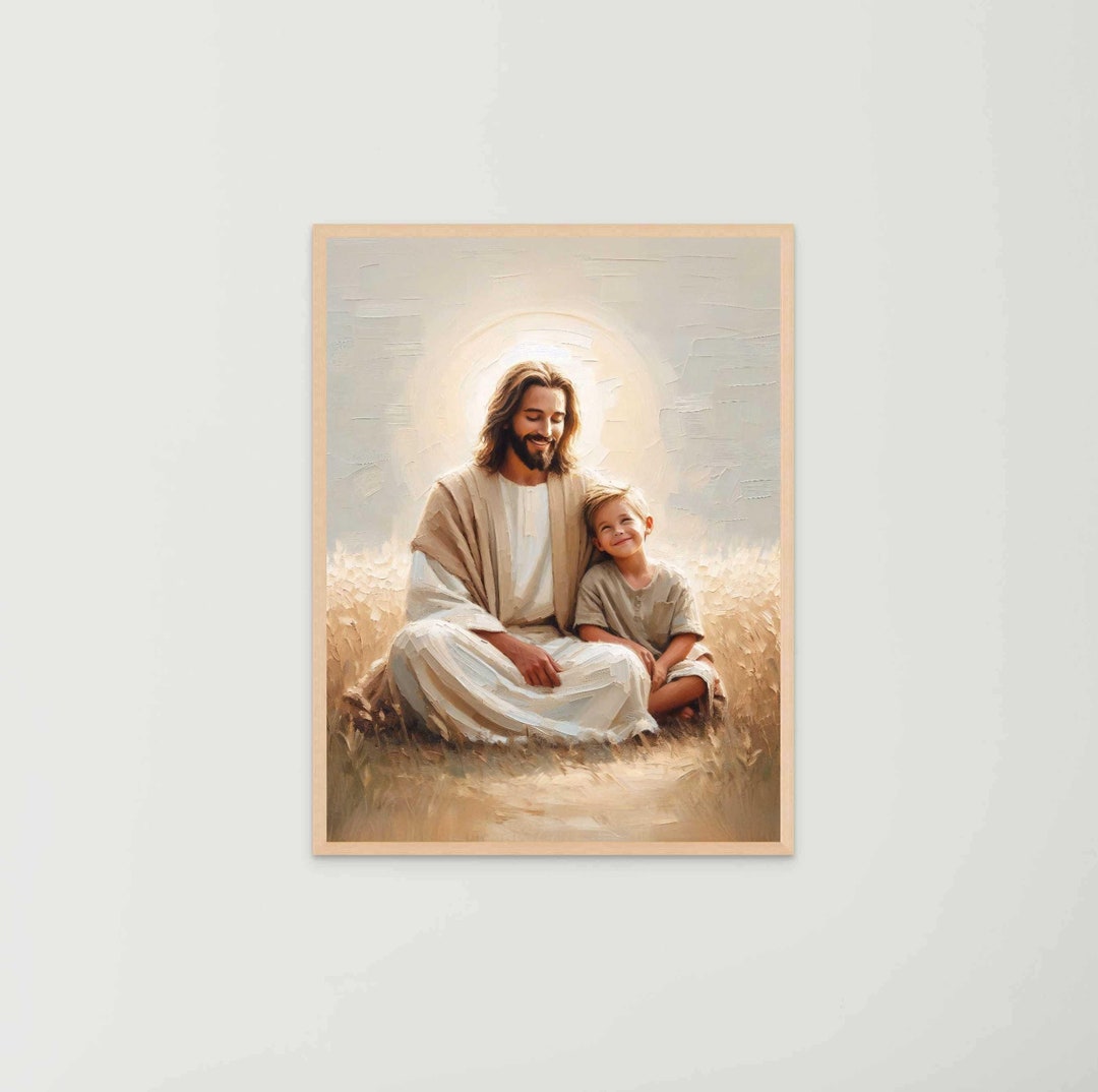 Smile and Love, Christian Art, Picture of Jesus and Boy, LDS Art, Bible ...