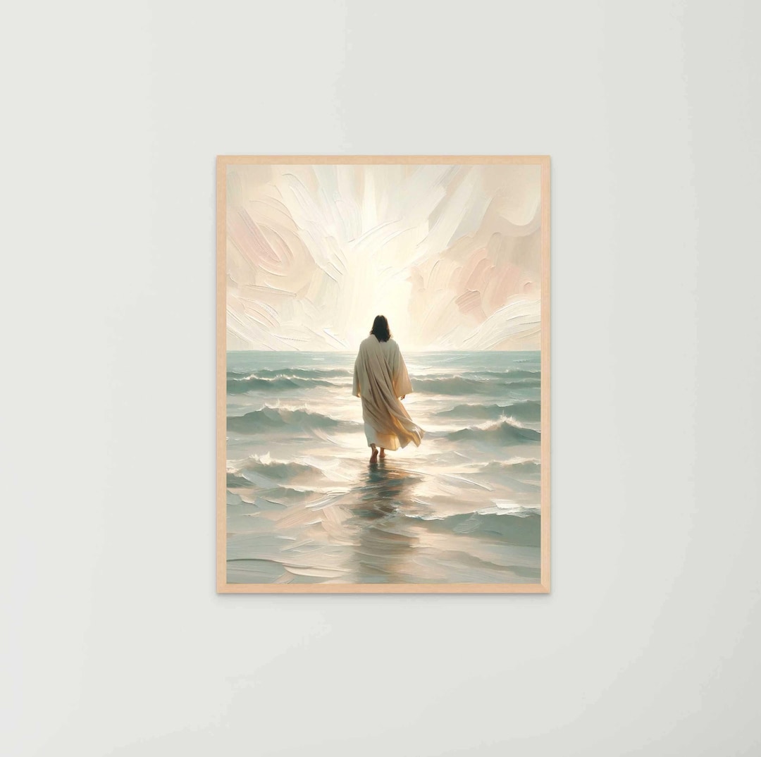 A Christian Miracle, Christian Painting, Jesus Walking on Water Art ...