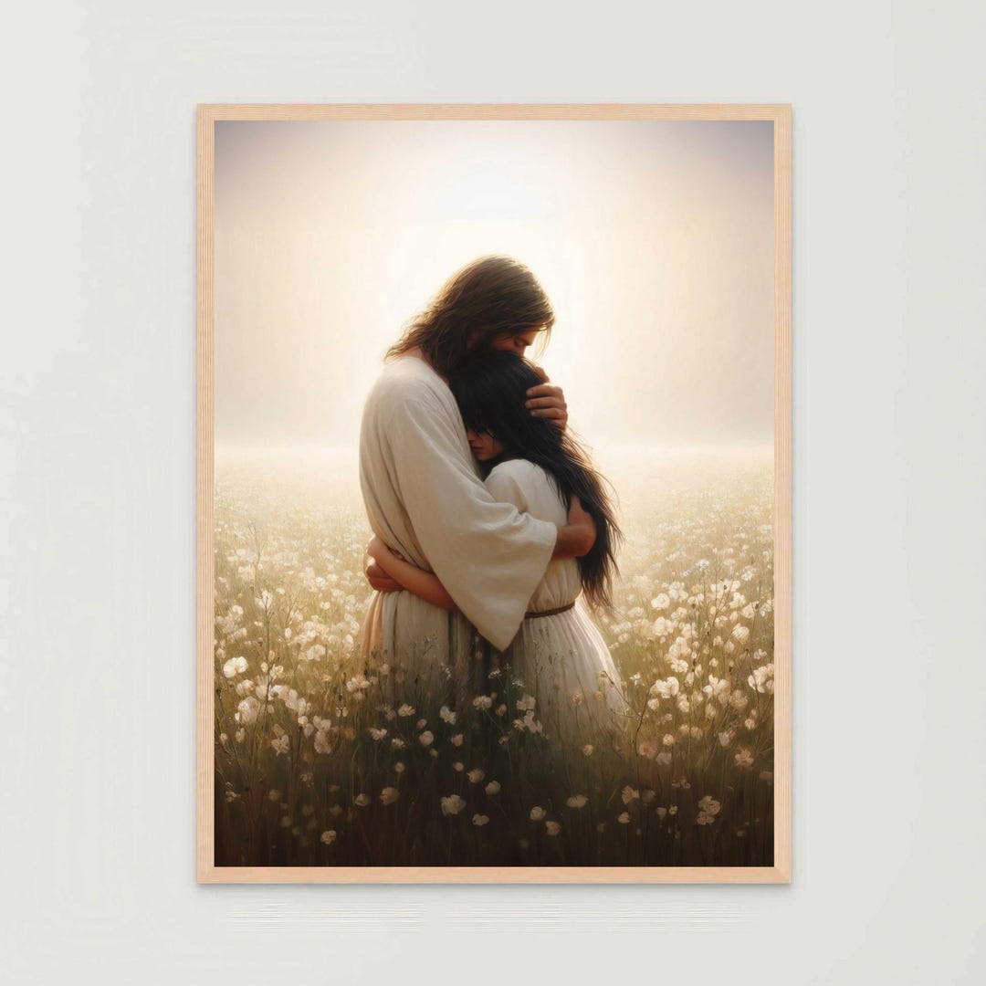 He Feels, Christian Art, Jesus Hugging Woman, Jesus Painting, Picture ...