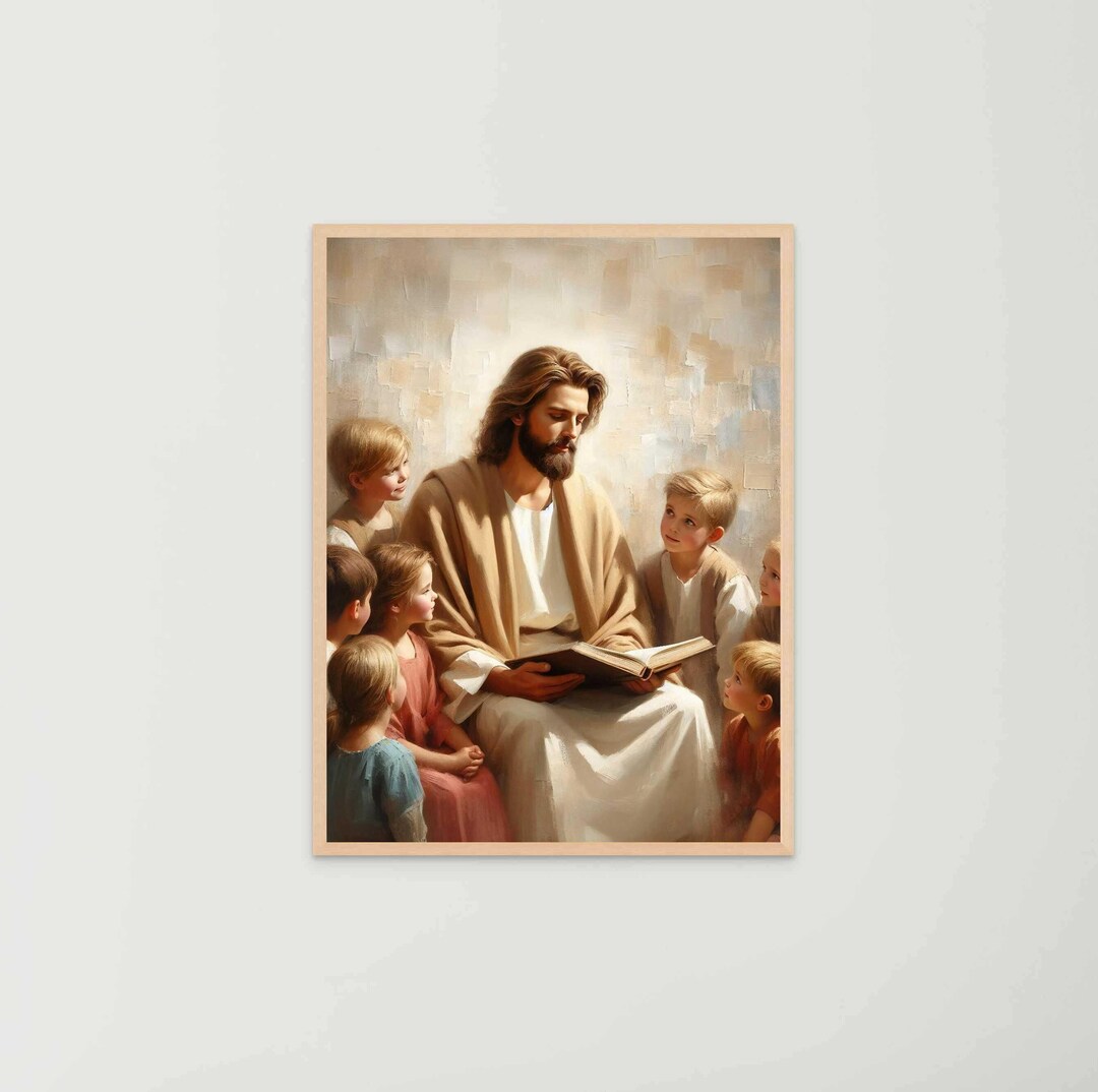 Christ With Children, Christian Wall Art, Jesus With Children, Picture ...