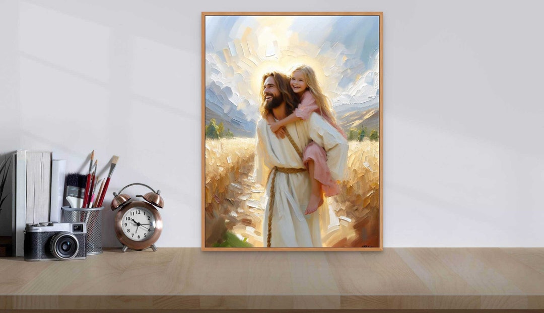 Carefree Days, Christian Faith Art, Jesus and Girl Art, Jesus Wall Art ...