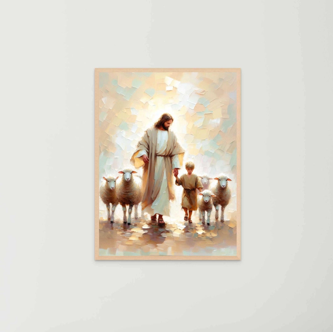 A Shepherd's Love, Christian Painting, Jesus the Shepherd, Picture of ...