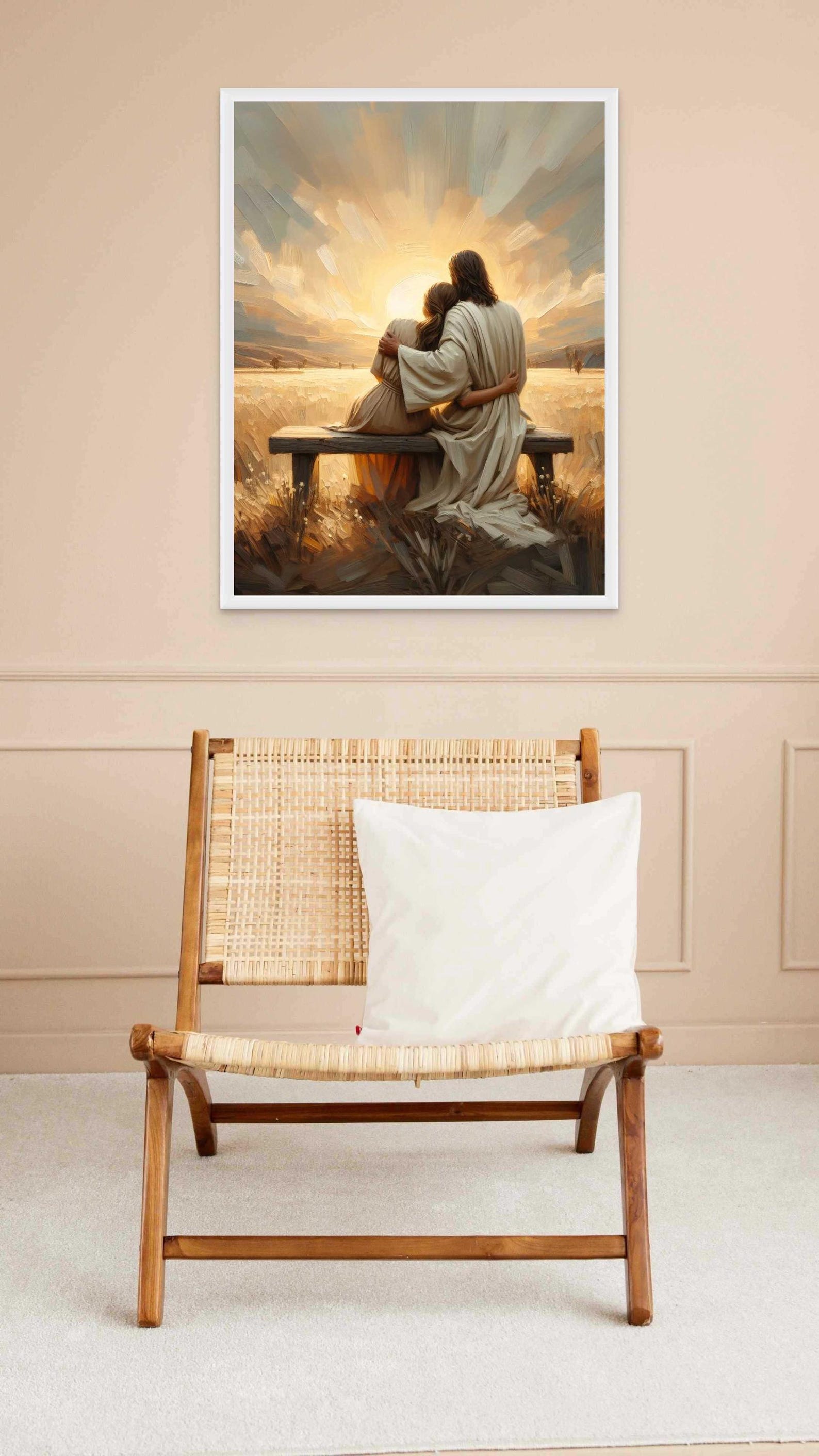 Bonding Faith, Christian Painting, Jesus and Girl, Picture of Christ ...