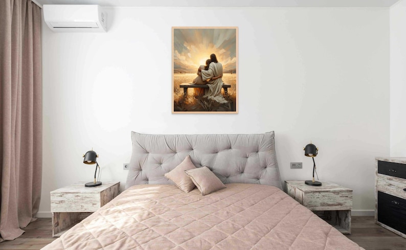 Bonding Faith, Christian Painting, Jesus and Girl, Picture of Christ ...