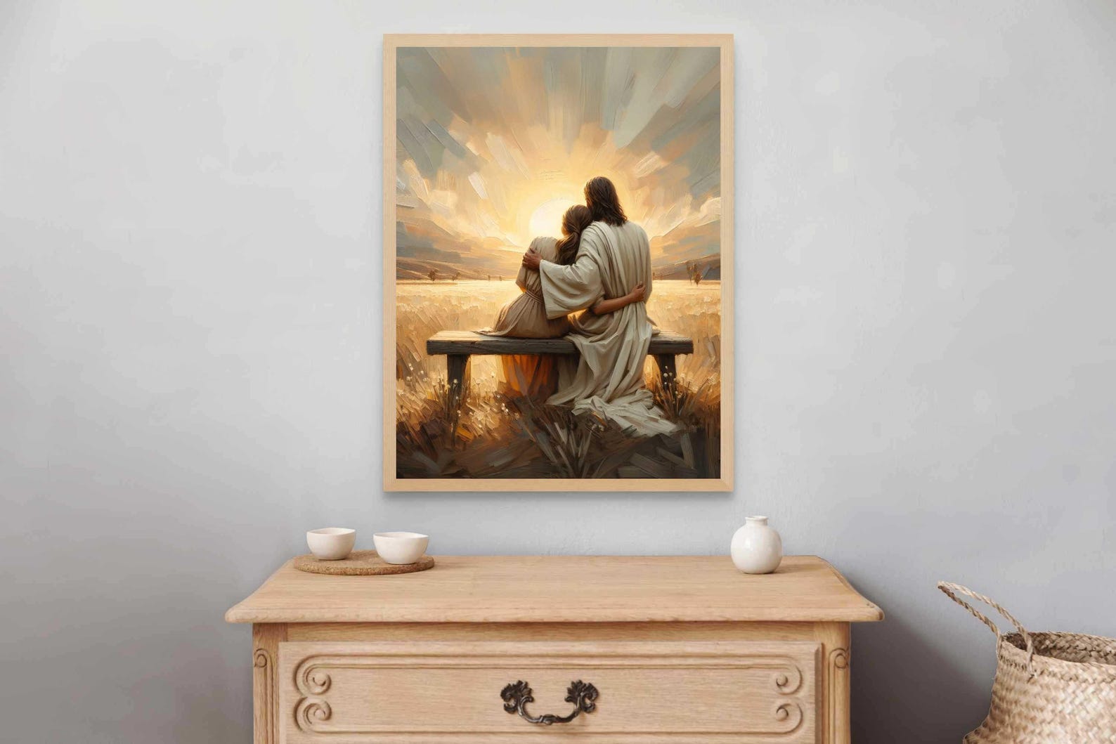 Bonding Faith, Christian Painting, Jesus and Girl, Picture of Christ ...