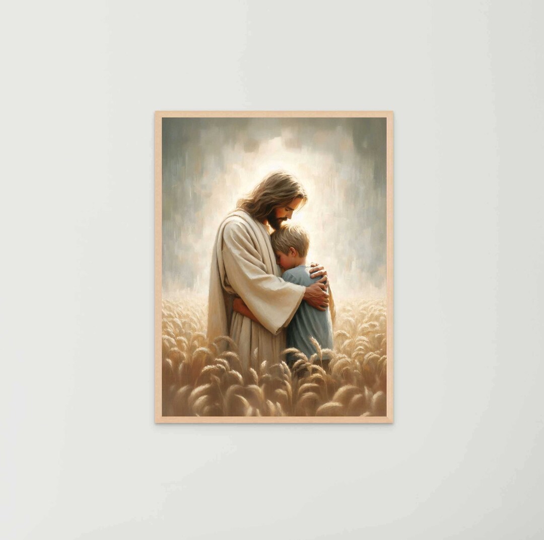 Jesus Hugging Boy, Christian Painting, Jesus With Children Art, Jesus ...
