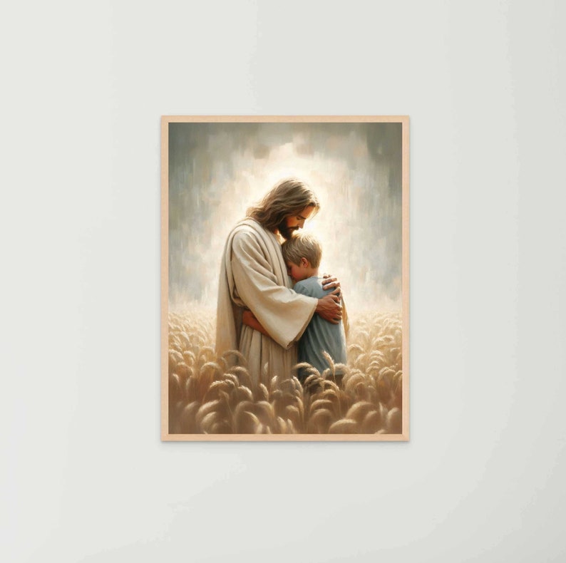 Jesus Hugging Boy, Christian Painting, Jesus With Children Art, Jesus ...