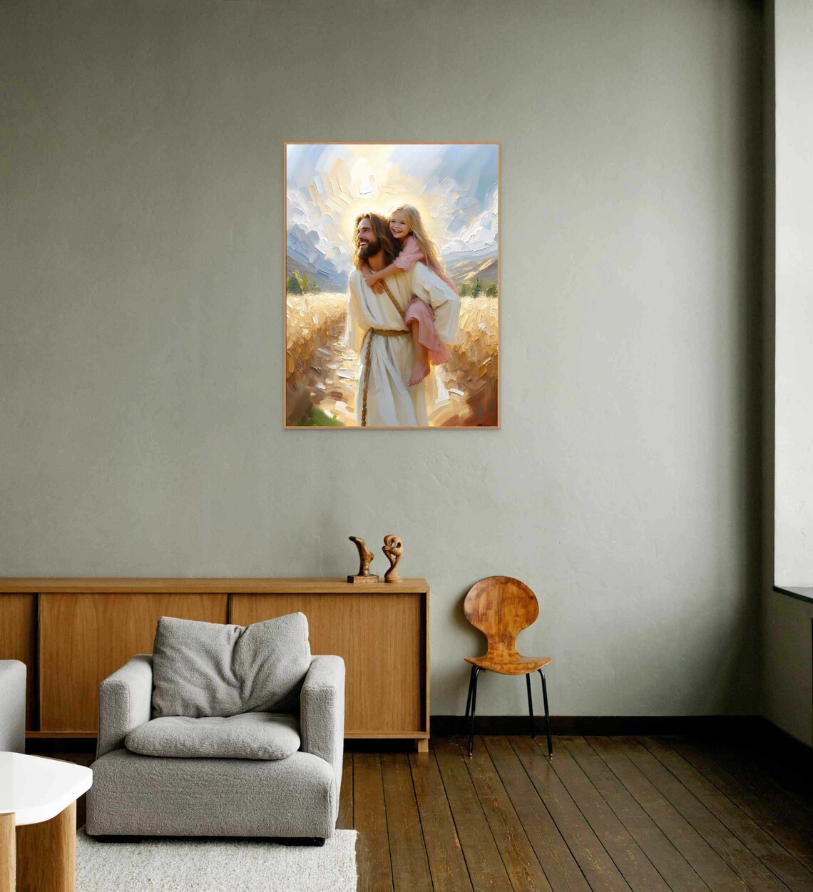 Carefree Days, Christian Faith Art, Jesus and Girl Art, Jesus Wall Art ...