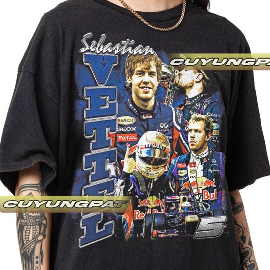 Sebastian Vettel F1 Formula 1 Racing Driver Vintage T-shirt, Gift for ...