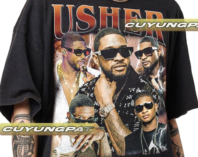 Usher Vibes Digital T-shirt Design| Music Lover Apparel| Concert Ready ...