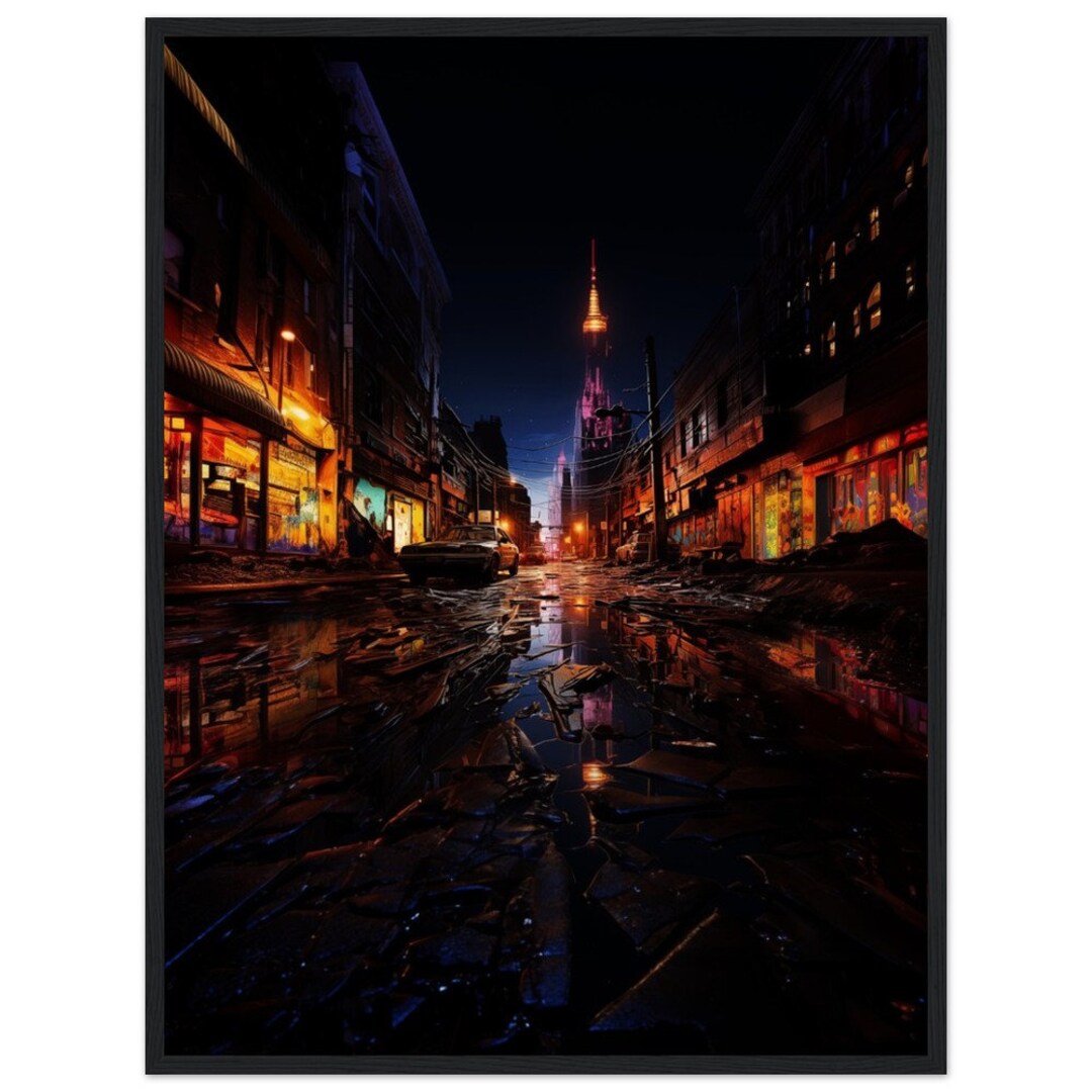 Museum-grade Matte Paper the Silent Beauty of Empty Streets Wooden ...