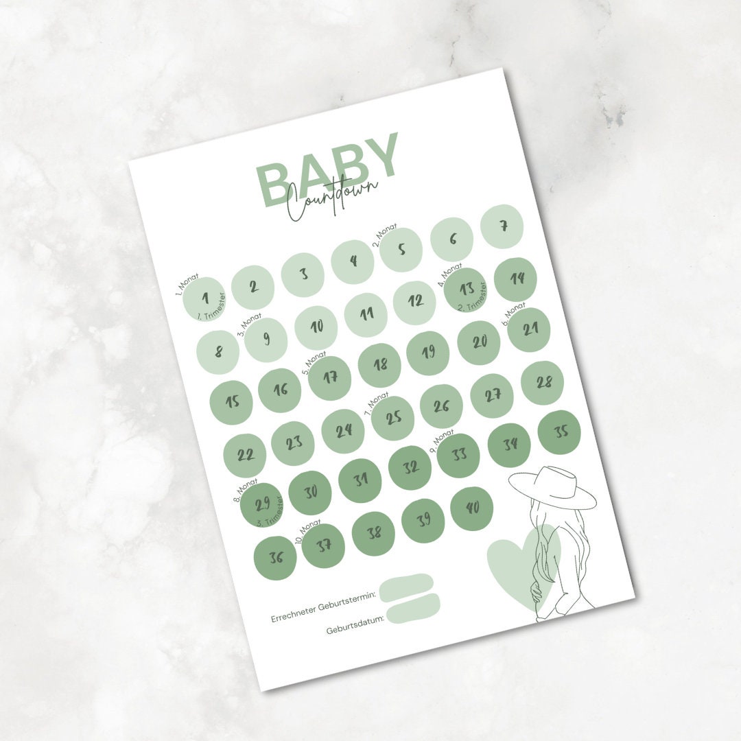 Baby Countdown Pregnancy Countdown Gift Pregnant Women Pregnancy ...