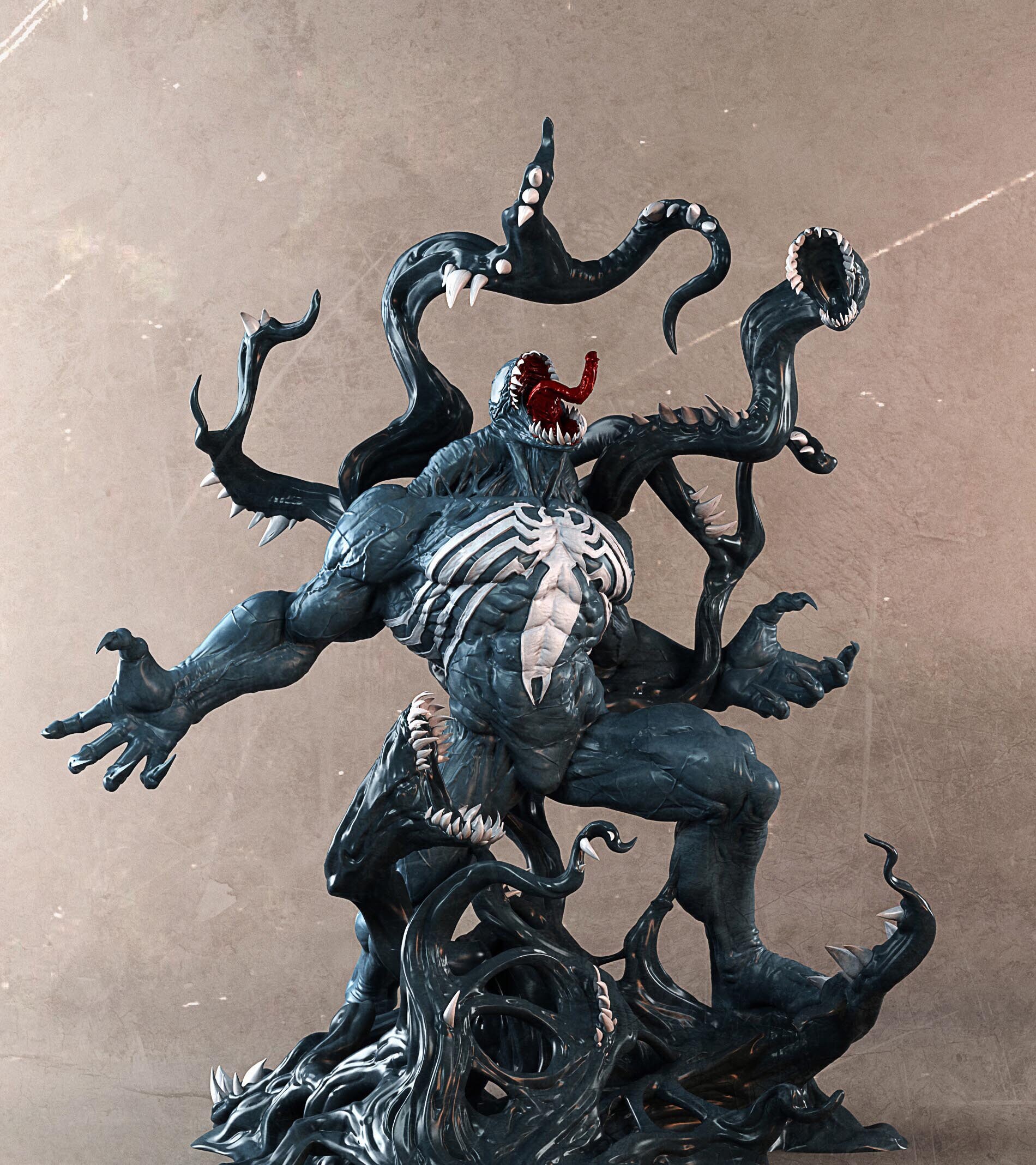 VENOM Miniature and Bust High Quality STL File 3D Model Printer Model ...