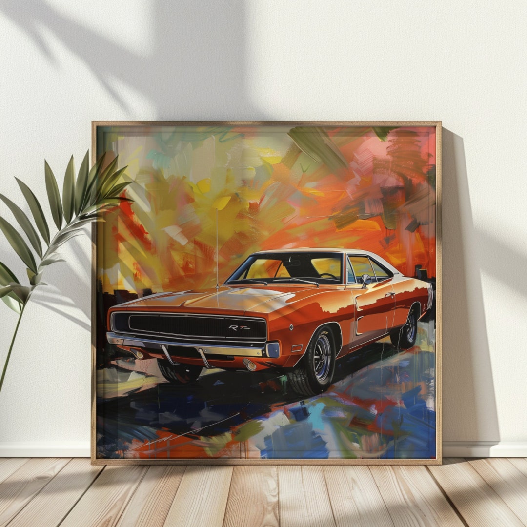 Dodge Charger RT - Contemporary Art Print Poster - Etsy