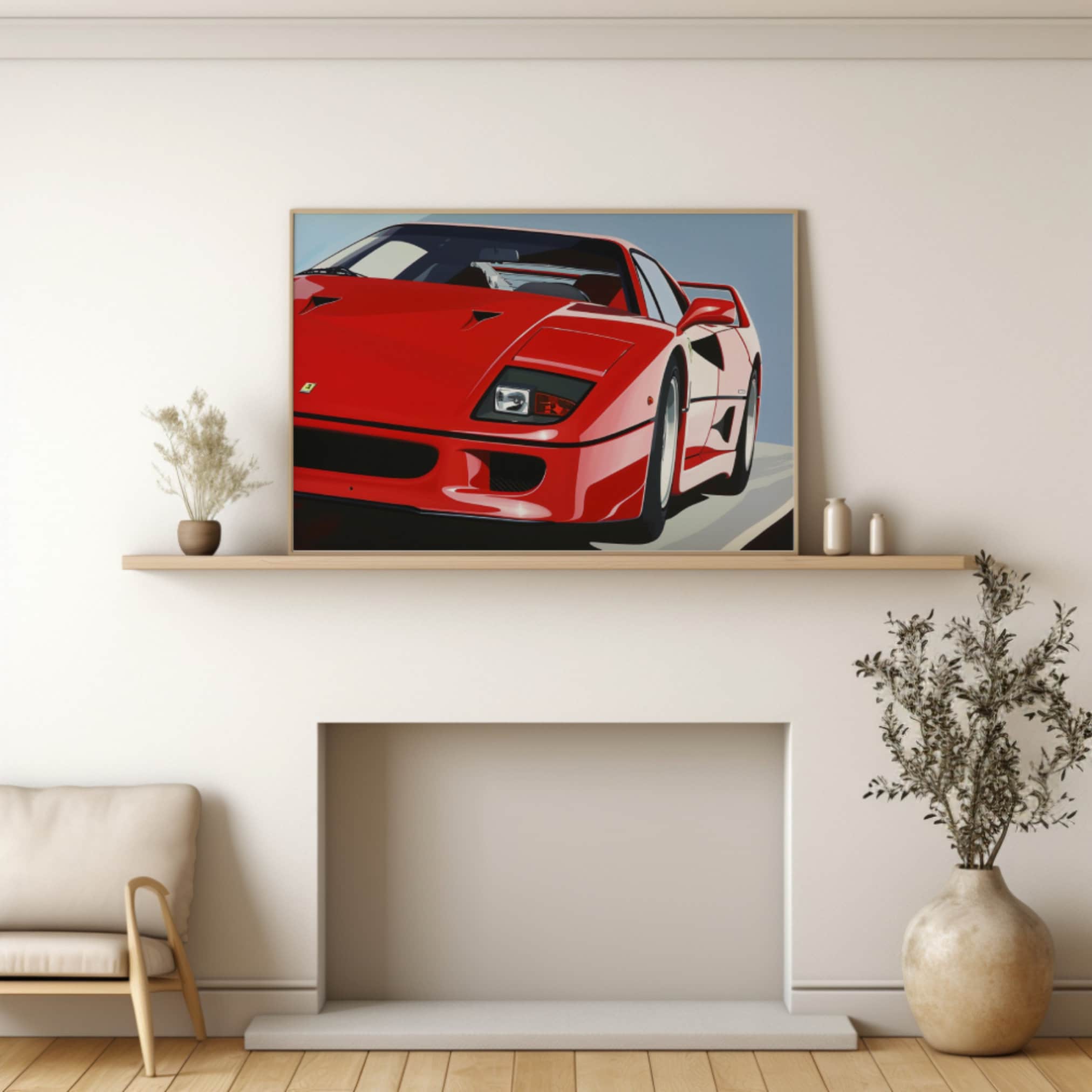 Ferrari F40 - Contemporary Art Print Digital Poster - Etsy