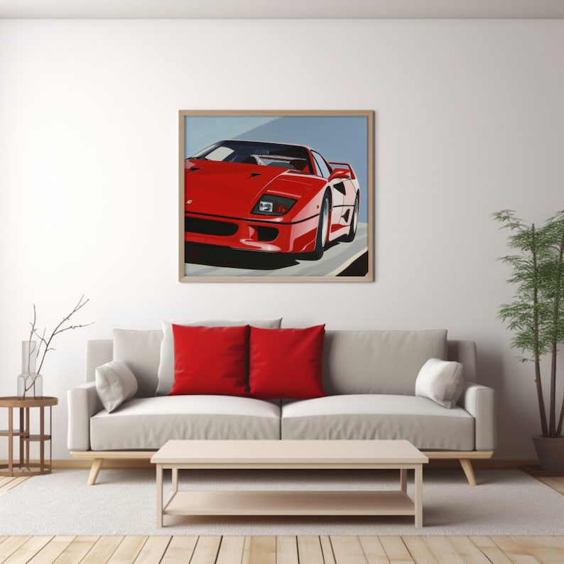 Ferrari F40 - Contemporary Art Print Digital Poster - Etsy