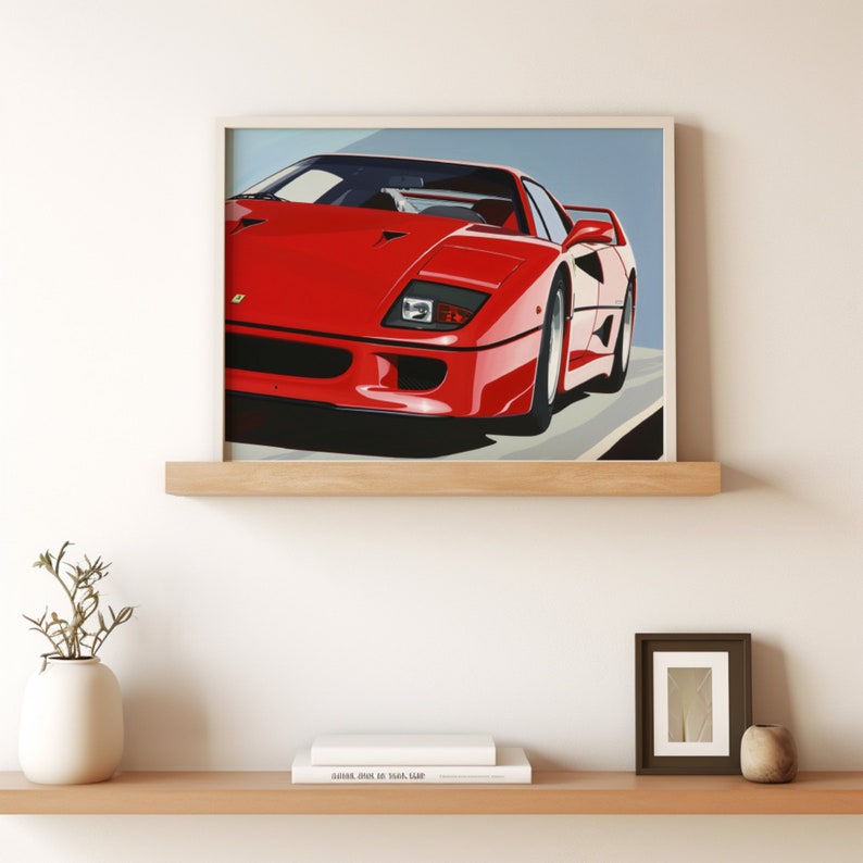 Ferrari F40 - Contemporary Art Print Digital Poster - Etsy