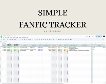 Fanfiction & Book Wrapped 2024 Spreadsheet Yearly Reading Tracker Track ...