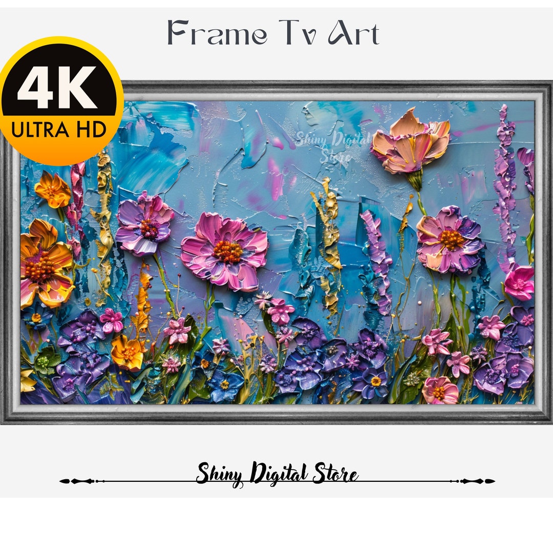 Spring Picture Frame Wildflowers 3D Acrylic Style Samsung TV Art Wall ...